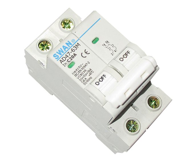 CB-AD47-3206 - CIRCUIT BREAKER DIN RAIL MOUNT 6A 2P 3KA C-CURVE