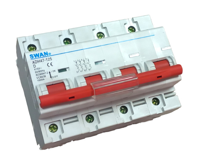 CB-AD47-10480D - CIRCUIT BREAKER DIN 80A 4P 10KA D-CURVE