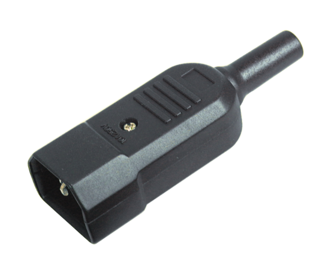 K2416 - C14 IEC PLUG IN-LINE W/SLEEVE